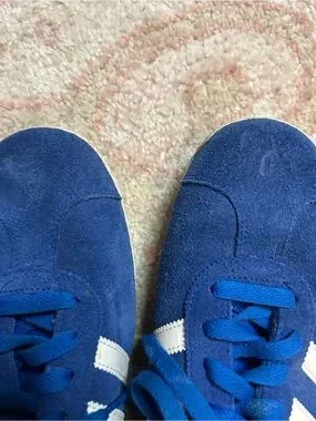 adidas | Shoes | Adidas Blue Suede Mens Sneakers With White Stripes ...